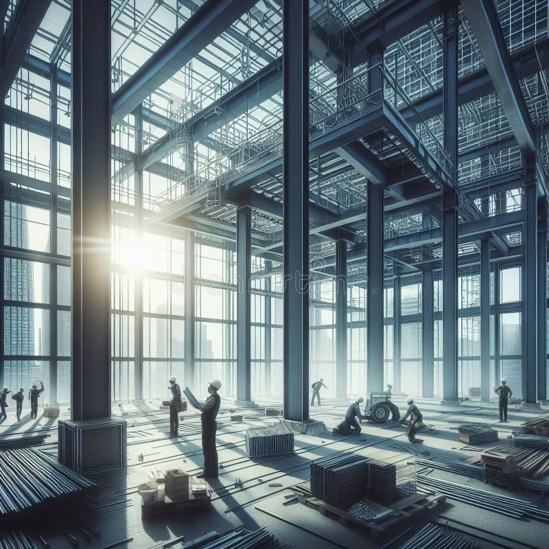 Interior of Modern Construction Hall Stock Photo - Image of glass ...