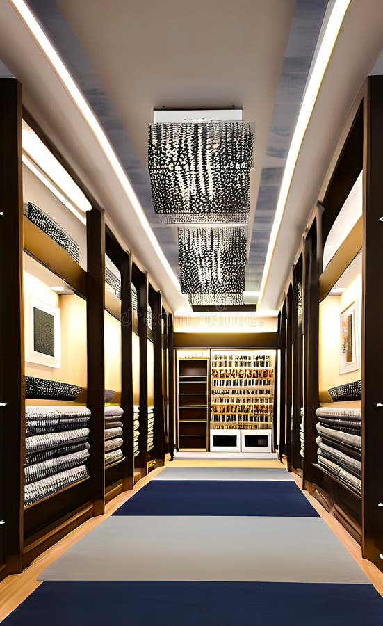 Interior of a Modern Corridor with a Library, Warehouse Design with ...