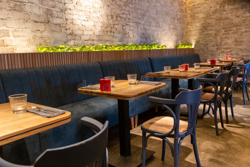 Interior of a Modern Cozy French Restaurant Stock Image - Image of ...