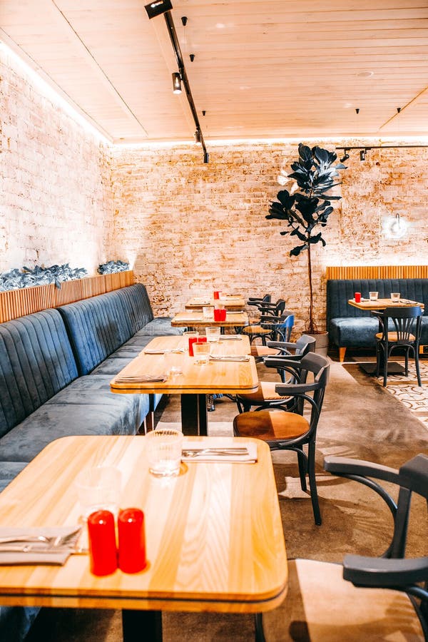 Interior of Modern Cozy French Restaurant Stock Image - Image of ...