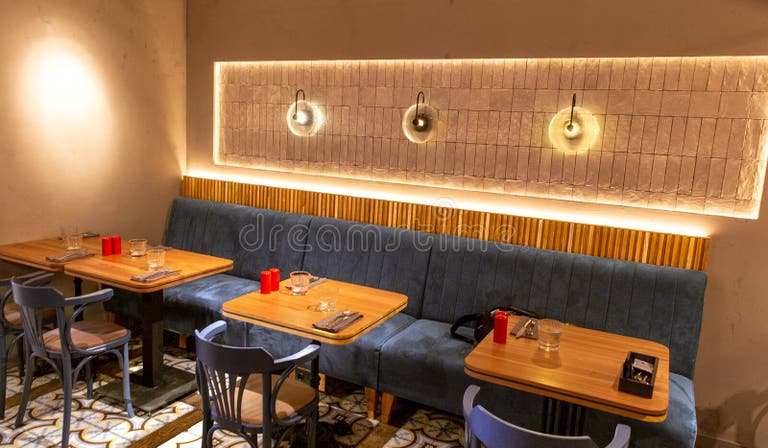 Interior of a Modern Cozy French Restaurant Stock Image - Image of ...