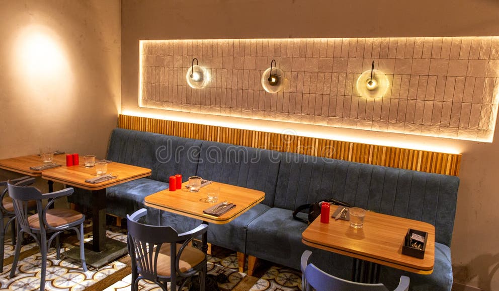Interior of a Modern Cozy French Restaurant Stock Image - Image of ...