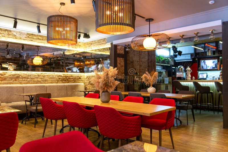 Interior of Modern Cozy Italian Restaurant Stock Photo - Image of ...