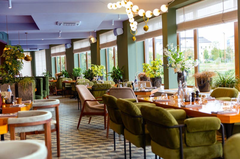 Interior of a Modern Cozy Italian Restaurant Stock Image - Image of ...