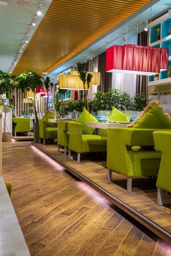 Interior of Modern Cozy Restaurant with Fresh Flowers and Light ...