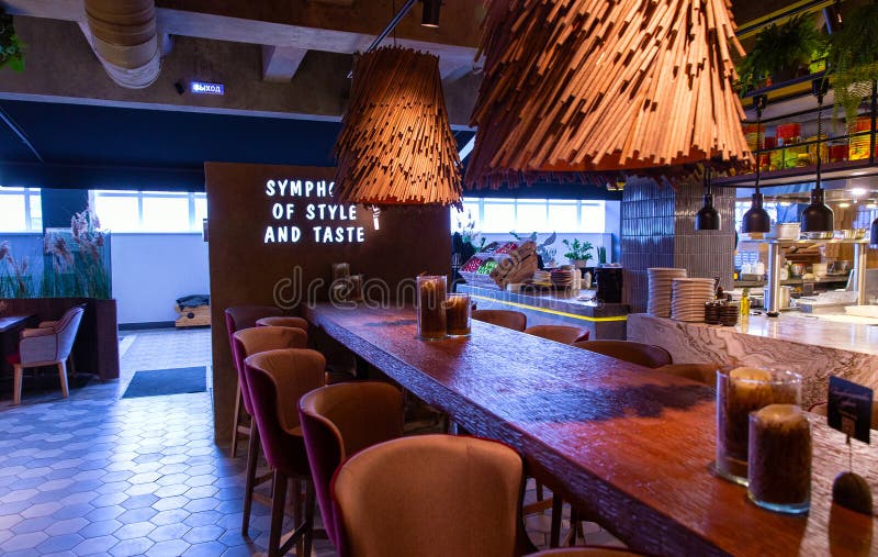 Interior of a Modern Cozy Swedish Restaurant Stock Photo - Image of ...