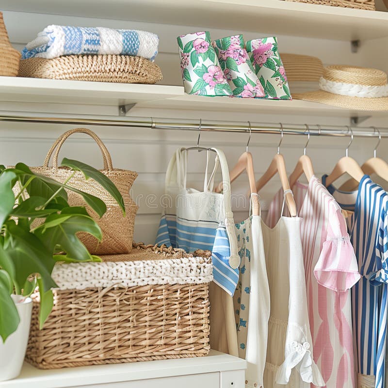 Interior of Modern Dressing Room with Wardrobe Boxes Stock Illustration ...