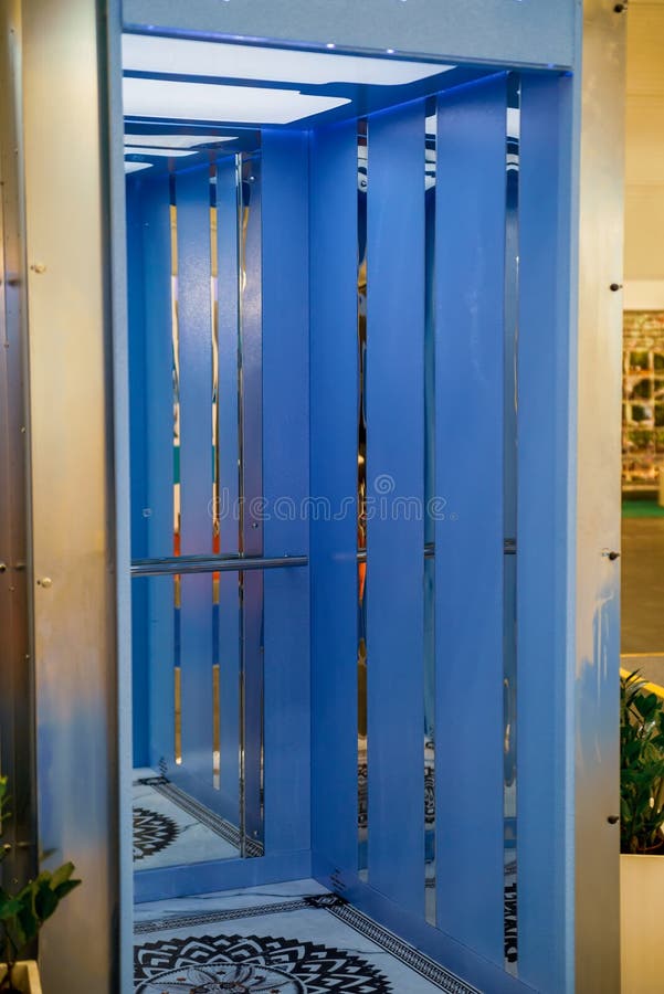 Interior of a Modern Elevator. Doors and Interior of the Elevator Stock ...