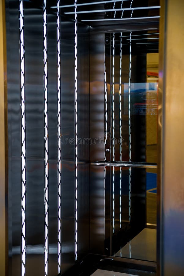 Interior of a Modern Elevator. Doors and Interior of the Elevator Stock ...