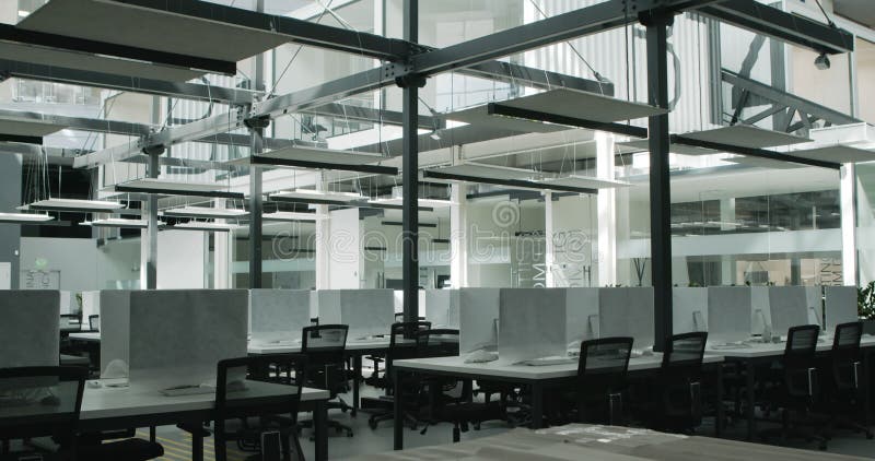 Interior of Modern Empty Business Office without Workers Stock Footage ...