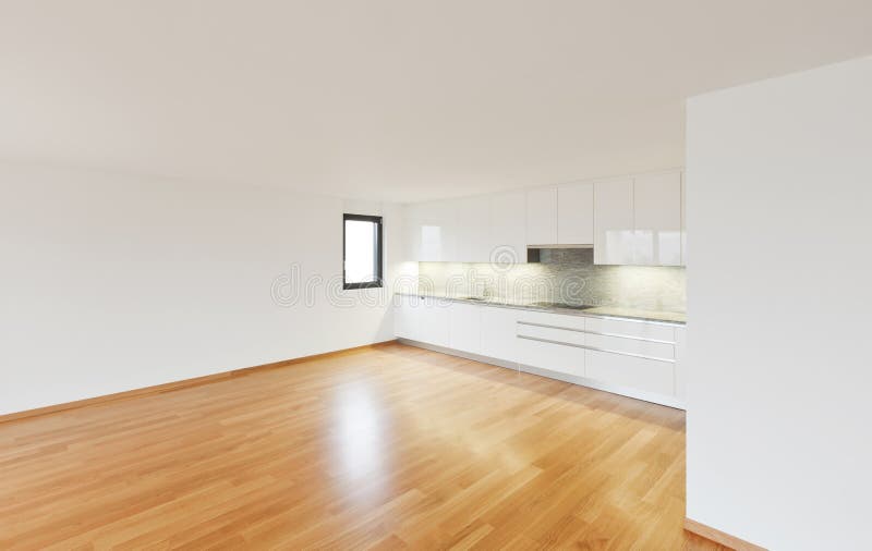 Interior Modern Empty Flat, Apartment Stock Photo - Image of parquet ...