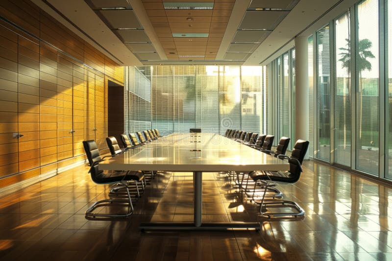 Interior of Modern Empty Meeting Room in Office. Generative AI Stock Photo - Image of table ...