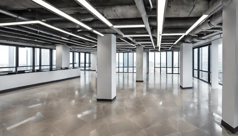 Interior of Modern Empty Office Building.Open Ceiling Stock ...