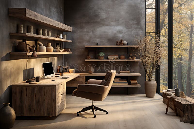 Interior of Modern Empty Office Design. Stock Image - Image of room ...