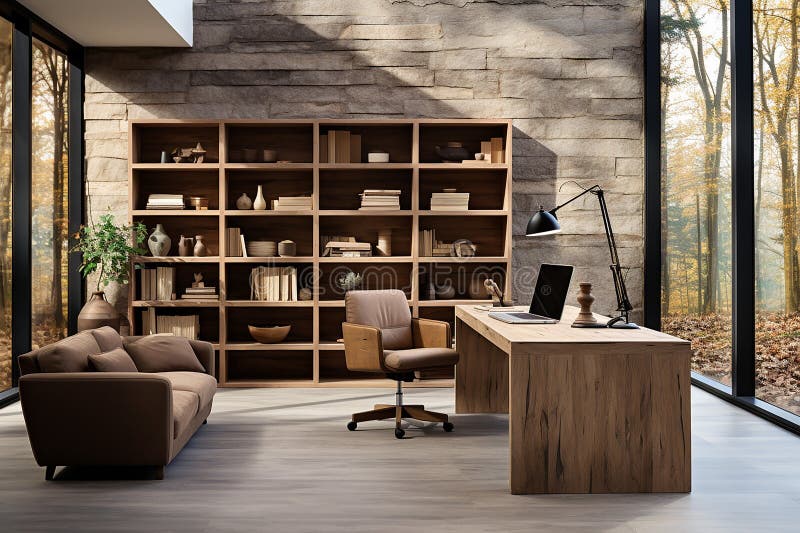 Interior of Modern Empty Office Design. Stock Photo - Image of work ...