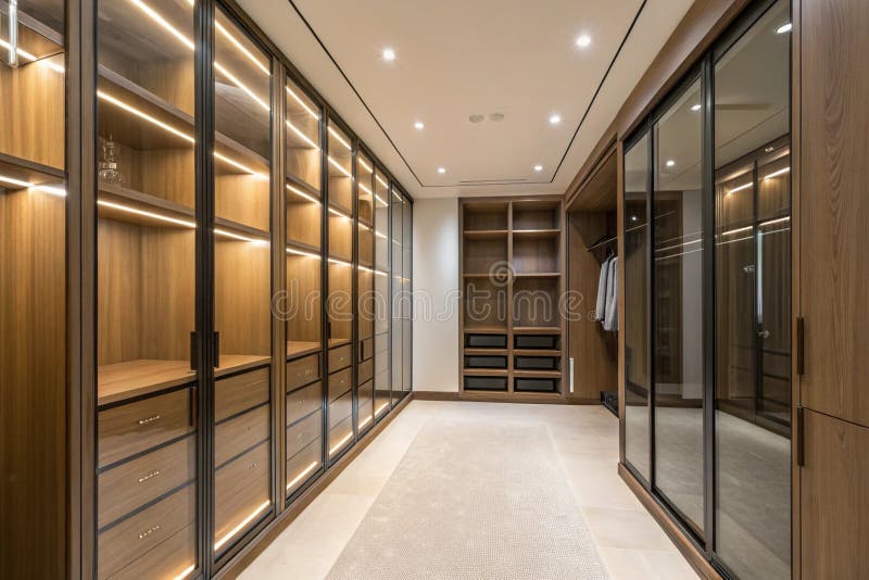 Interior of Modern Empty Wardrobe Room Stock Illustration ...