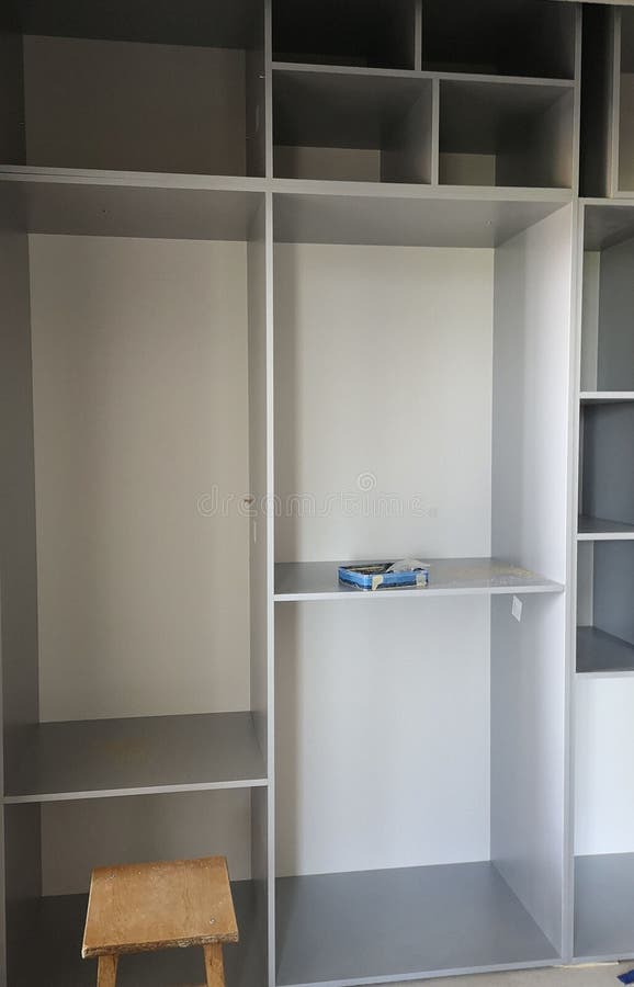 Interior of Modern Empty Wardrobe Room Stock Image - Image of large ...
