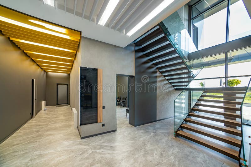 Interior of Modern Entrance Hall in Modern Office Building Stock Image ...