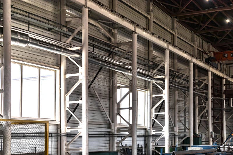 Interior of a Modern Factory. a Bright Large Workshop Stock Image ...