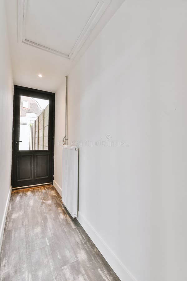 Long Corridor in Modern Apartment Stock Image - Image of illuminate ...