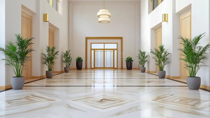 Interior of a Modern Hall Designed with Contemporary Features in a ...