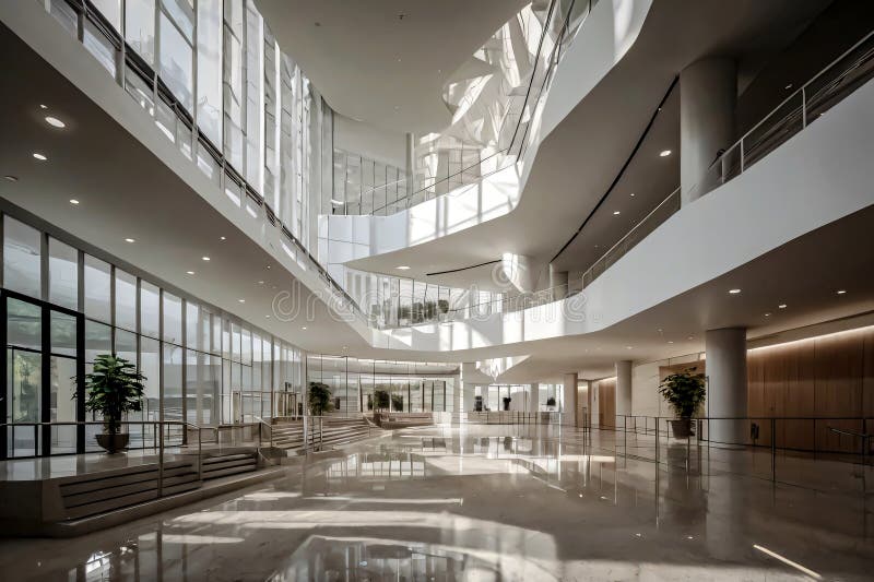 The Interior of this Modern High-rise Building with a Central Atrium 5 ...