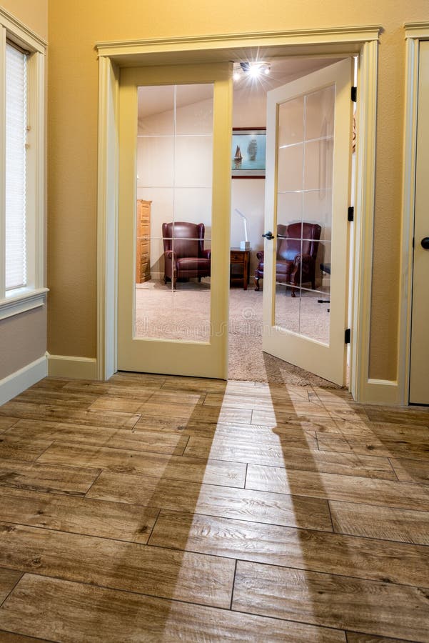 Interior of a Modern Home with Doors and Chairs Stock Photo - Image of ...