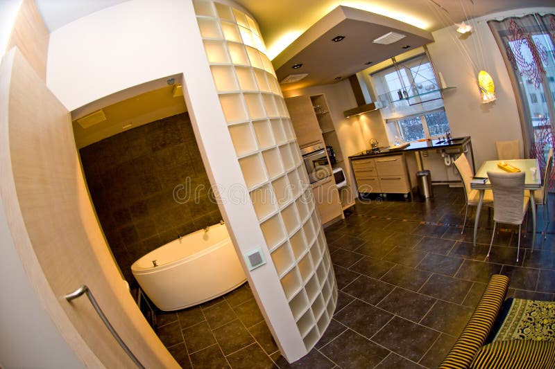 Interior of modern house stock photo. Image of roomy, comfortable - 3993628