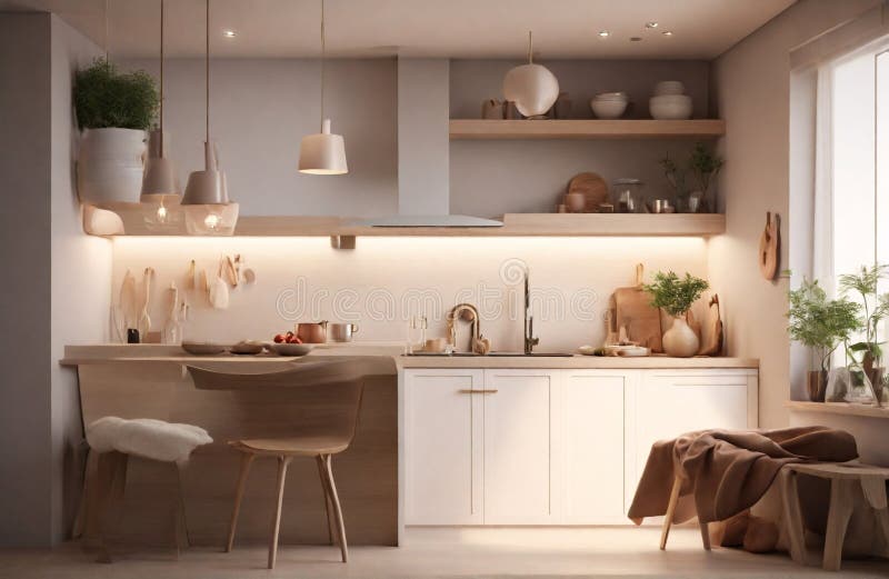 Interior of Modern Kitchen Ai Genarated Image Stock Illustration - Illustration of modern ...