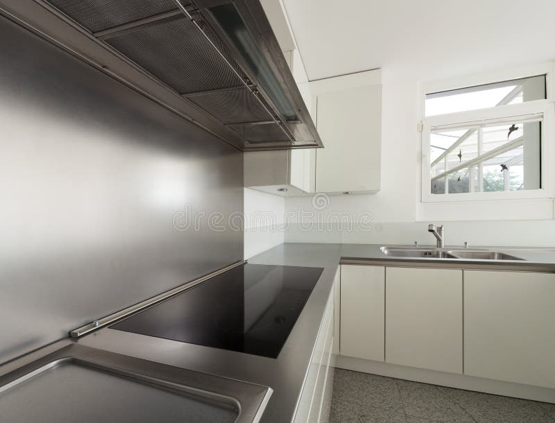 Interior, modern kitchen stock photo. Image of cabinet - 59251838