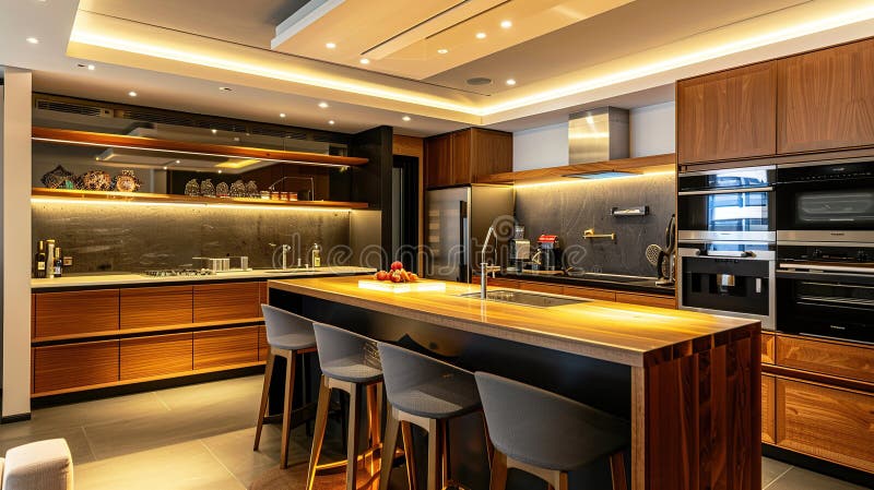 Interior of Modern Kitchen in Penthouse. AI Generative Stock ...