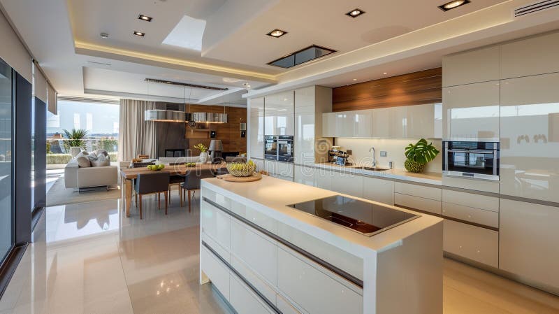 Interior of Modern Kitchen in Penthouse. AI Generative Stock ...