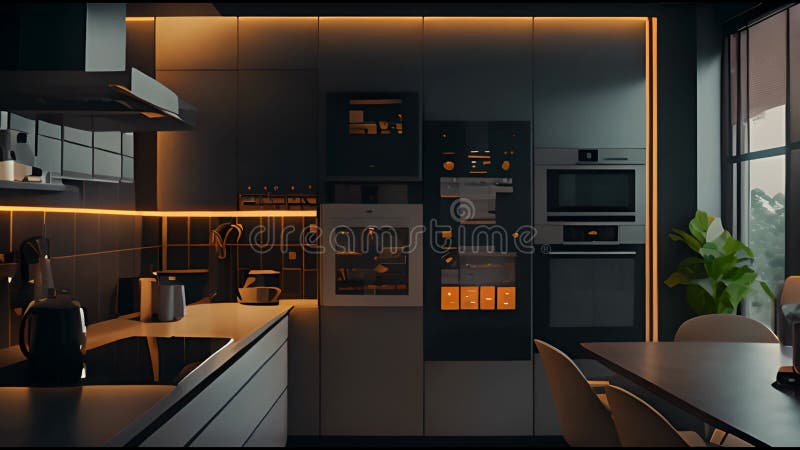 Smart Kitchen Display with Coffee Maker and Cup Stock Footage - Video ...