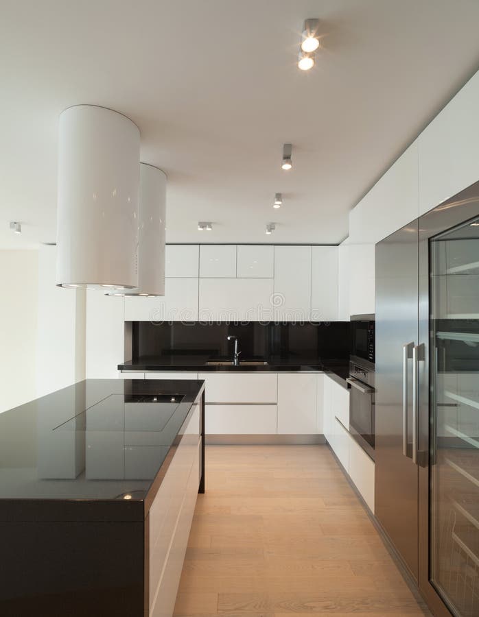 Interior, modern kitchen stock photo. Image of kitchen - 67965228