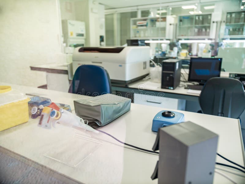 Interior of Modern Laboratory with Medical Equipment and Computers ...