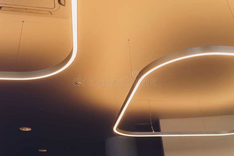 Interior Modern Light in Shopping Mall Futuristic Ceiling with Lighting ...