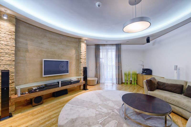 Modern Living Room Interior Stock Photo - Image of furnishing, home ...