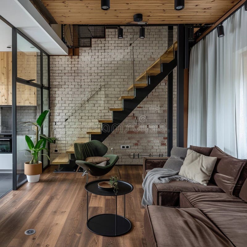 Interior of a Modern Living Room in Neutral Colors Stock Photo - Image ...