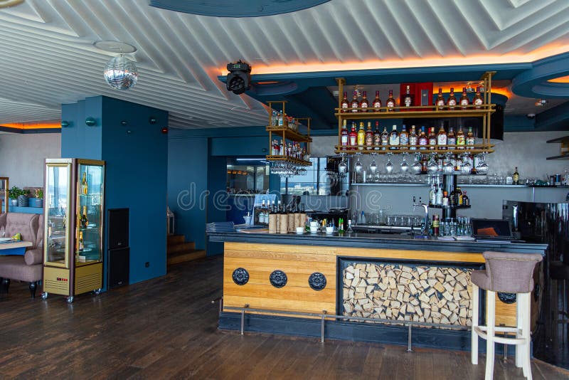 Interior of Modern Loft-style Bar Stock Image - Image of fashion ...