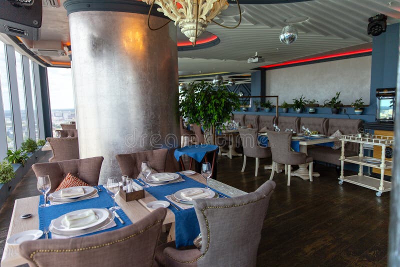 Interior of Modern Loft-style Bar Stock Image - Image of ceiling ...