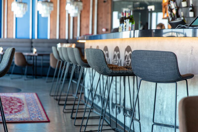 Interior of a Modern Loft-style Bar Stock Image - Image of holiday ...