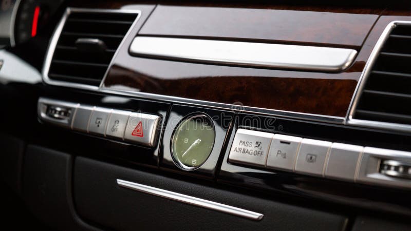 Interior of Modern Luxury Car. Details of Automatic Transmission Gear ...