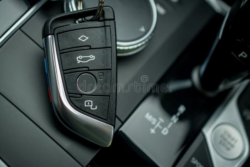 Interior of a Modern Luxury Gray Black Car, Auto Detail,key Stock Photo ...