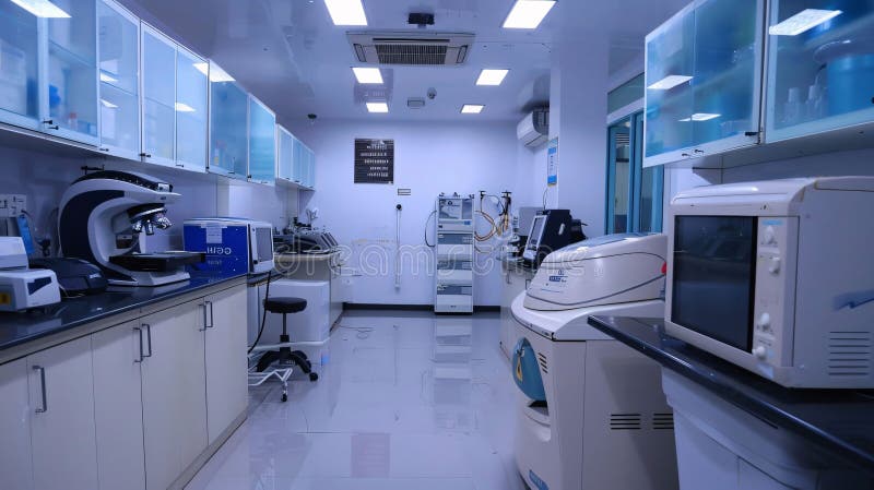 Interior of a Modern Medical Laboratory, Science and Technology Concept ...