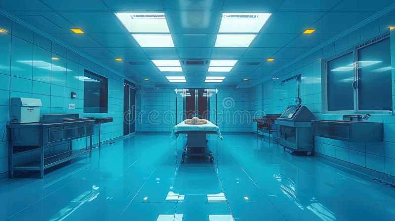 Interior of a Modern Morgue Stock Illustration - Illustration of ...