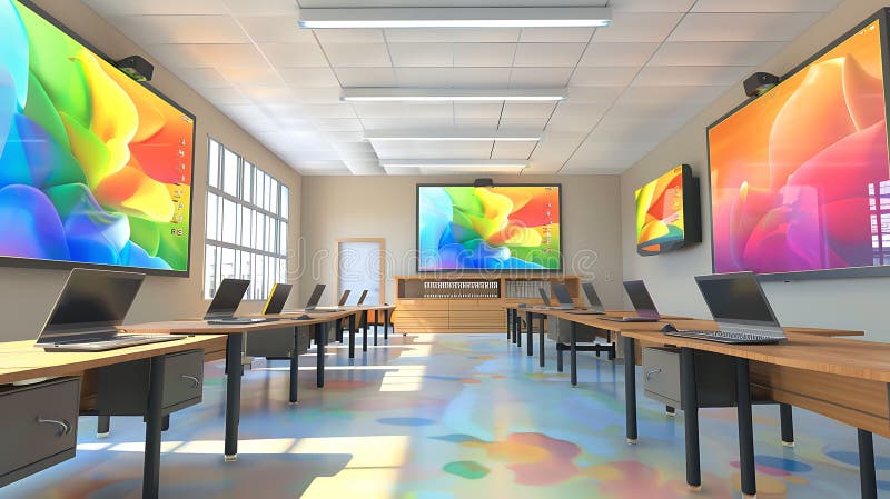 Interior of a Modern Office. 3D Rendering. Computer Digital Drawing ...