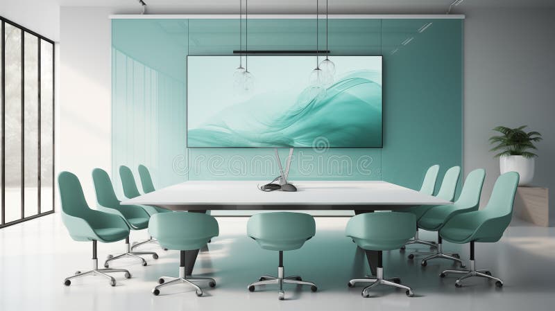 Modern Office Boardroom Filled with Led Light Stock Image - Image of ...