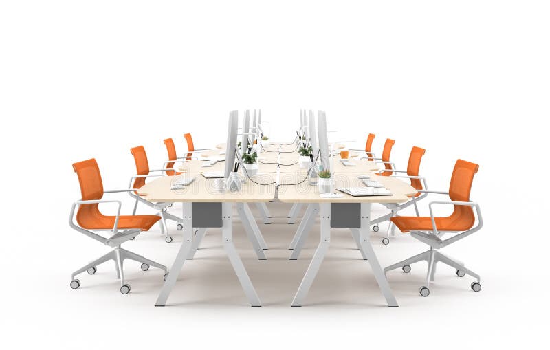 Interior Modern Open Space Office 3D Illustration Stock Illustration ...