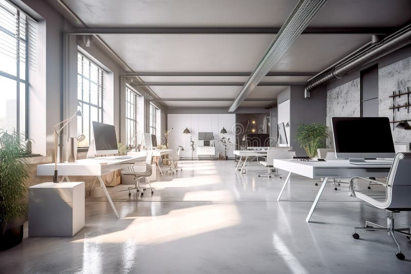 Interior of a Modern Open Space Office, Made with Generative AI Stock ...