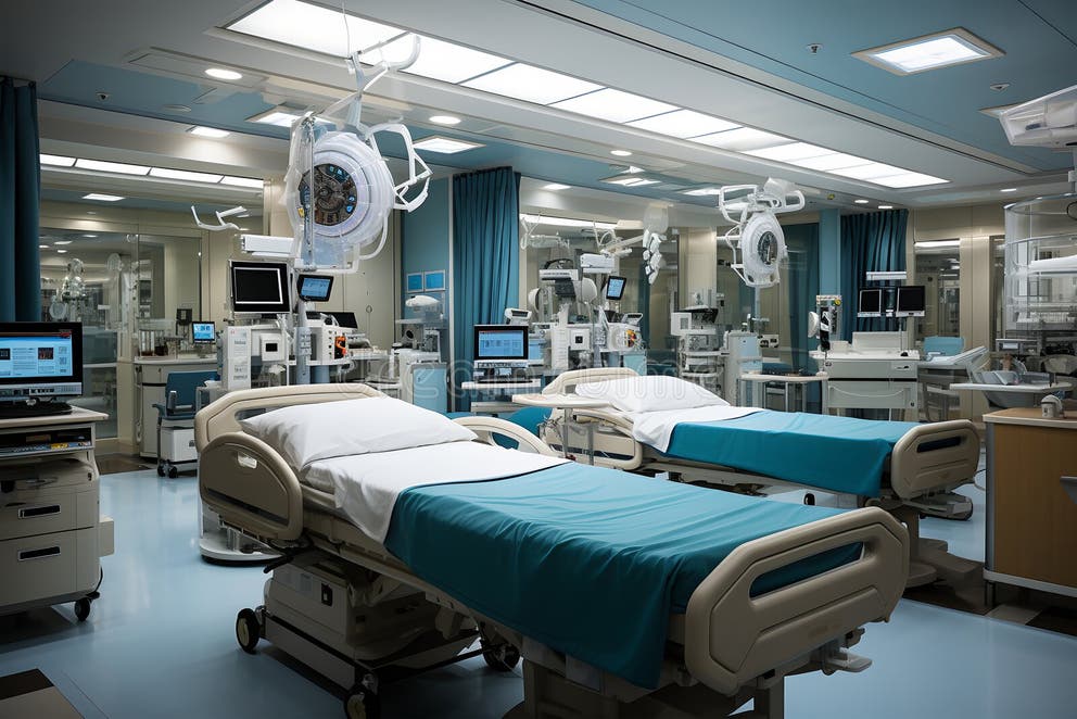 Interior of a Modern Operating Room with Beds and Resuscitation and ...